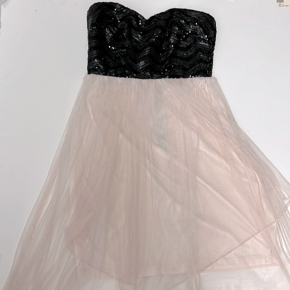 Studio Y | Dresses | Studio Y Strapless Black And Pink Tool Dress ...